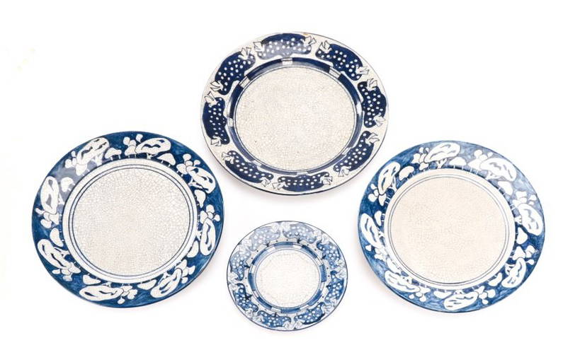 Four Piece Collection Of Dedham Pottery, Trees