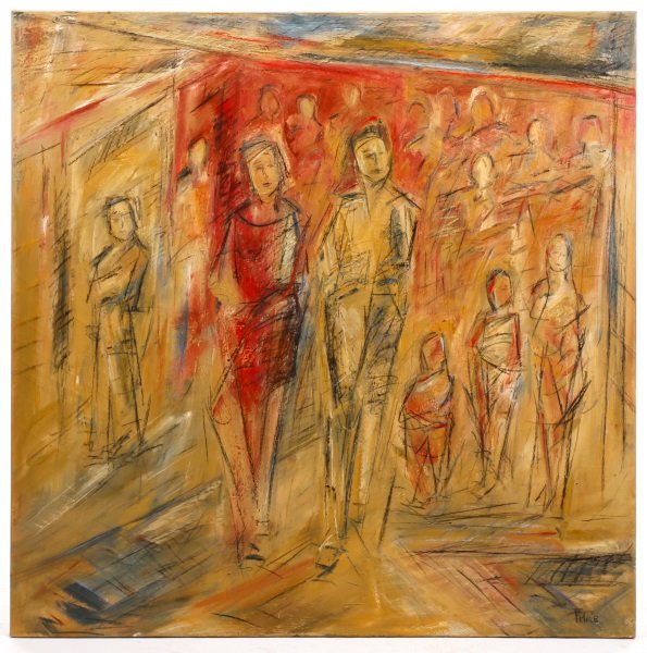 Felice Sharp, Figural Abstraction, Oil on Canvas