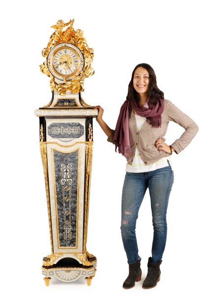 Italian Partial Gilt Clock on Pedestal Base