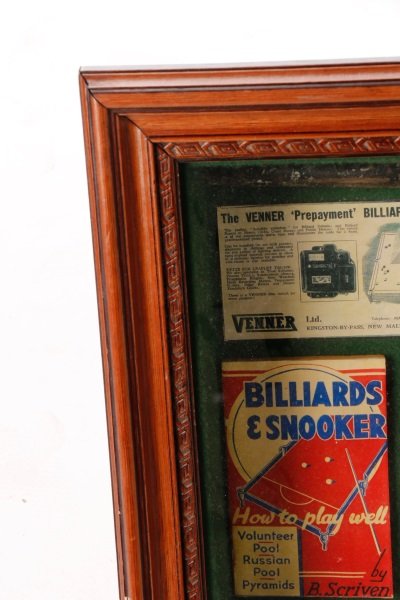 Large Billiards & Snooker Collectible Shadowbox