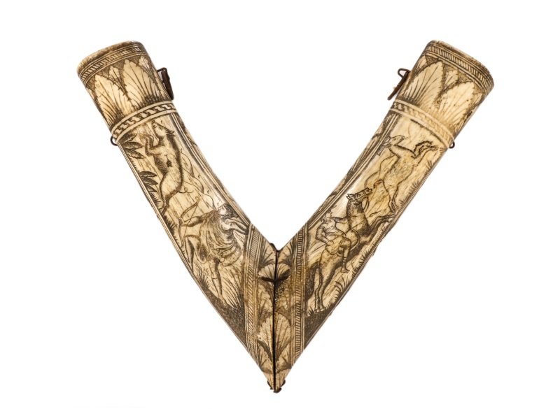 17th C. German Scrimshaw Engraved Bone Quiver