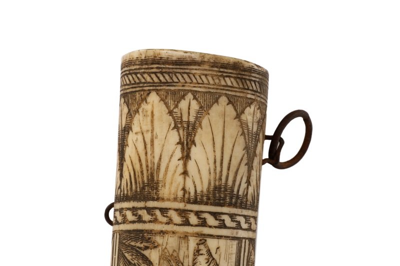 17th C. German Scrimshaw Engraved Bone Quiver