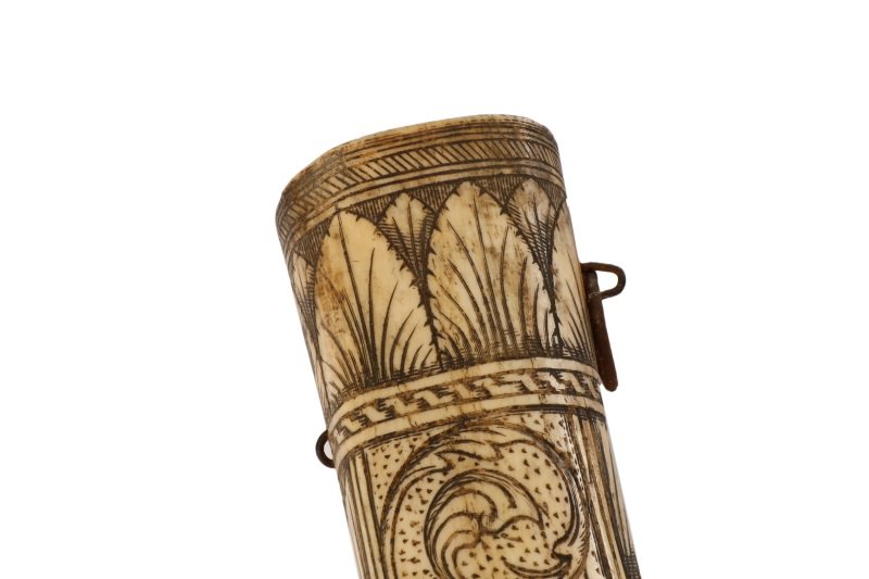 17th C. German Scrimshaw Engraved Bone Quiver