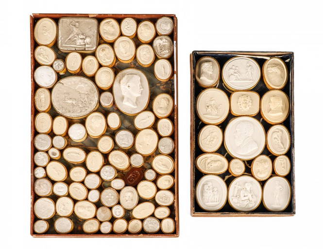 Collection Of 89 Italian Bas Relief Medallion Gems