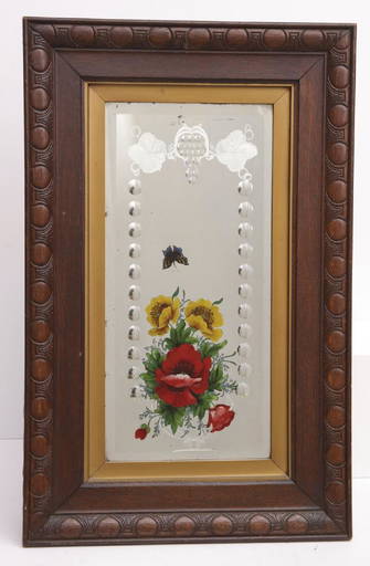 Victorian Cut, Reverse Painted "gypsy" Mirror