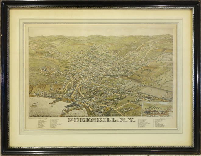 L.r. Burleigh, Birdseye Map Peekskill Ny