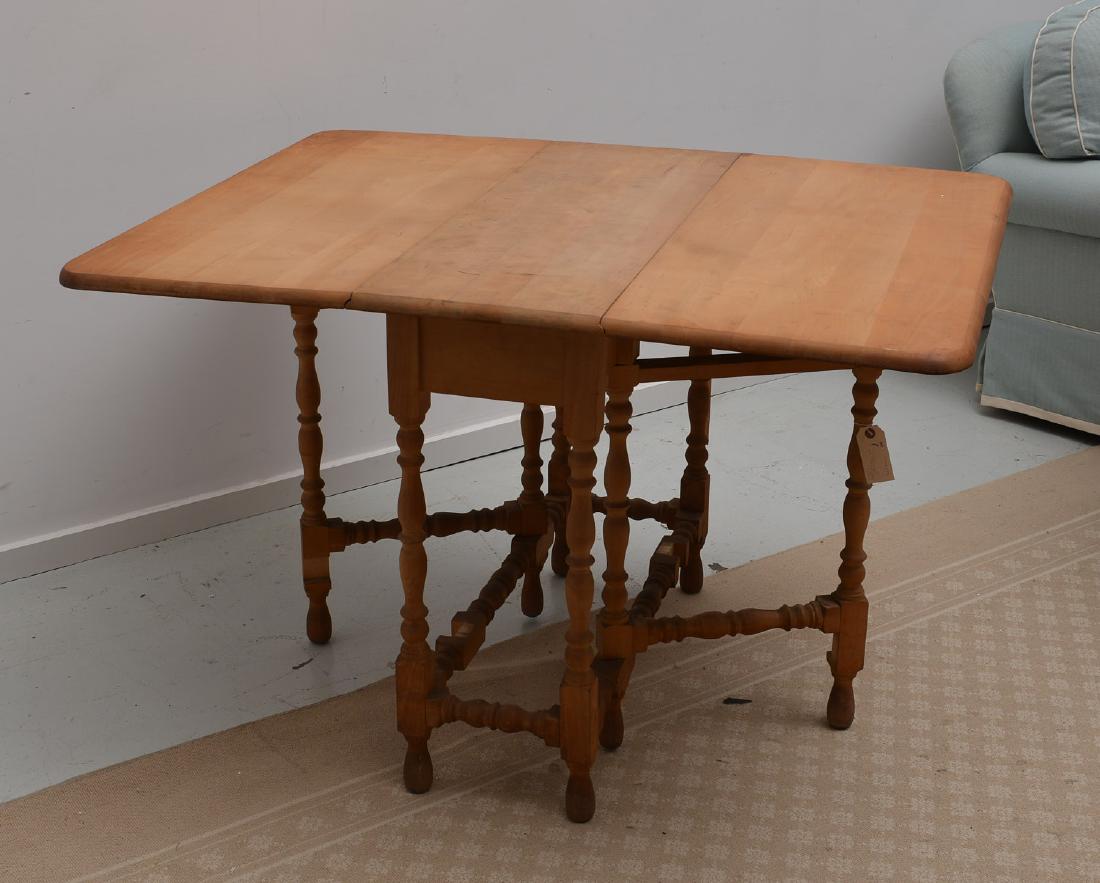 Jacobean style drop-leaf gate leg table