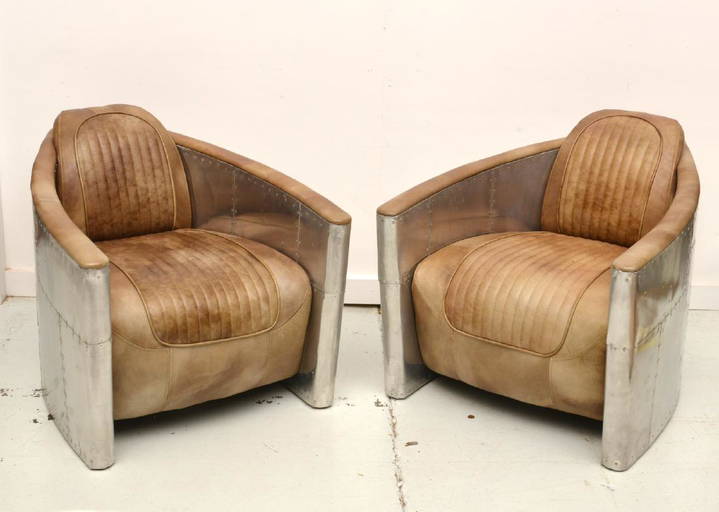Pair Restoration Hardware Aviator Chairs