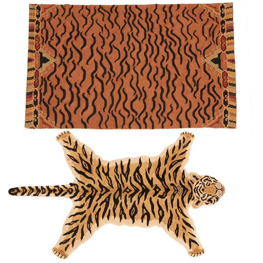 (2) Tiger Stripe Rugs