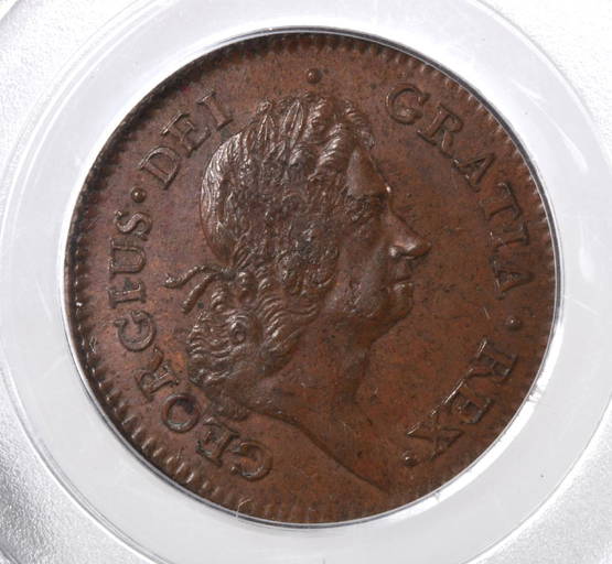 1723 Georgius Dei Gratia Rex Hibernia farthing - Feb 14, 2019 | Millea Bros Ltd in NJ