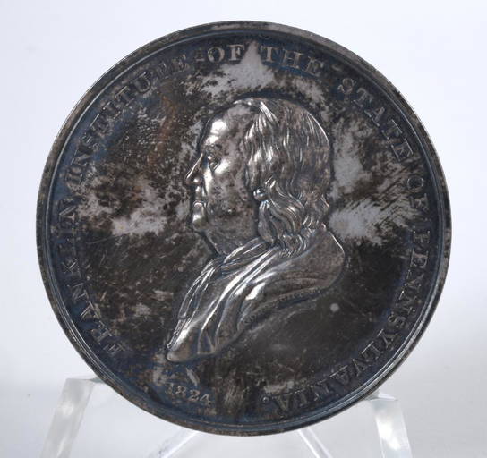 1842 Silver Ben Franklin Institute Donation Medal