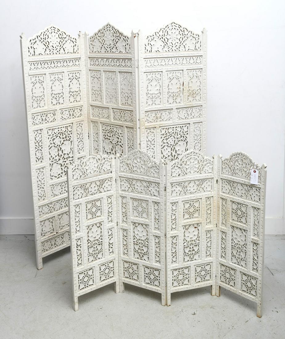 (2) white lacquered Moroccan screens - Sep 26, 2019 | Millea Bros Ltd in NJ