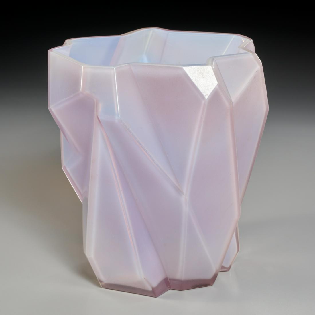 Reuben Haley, Ruba Rombic Art Deco Glass Vase