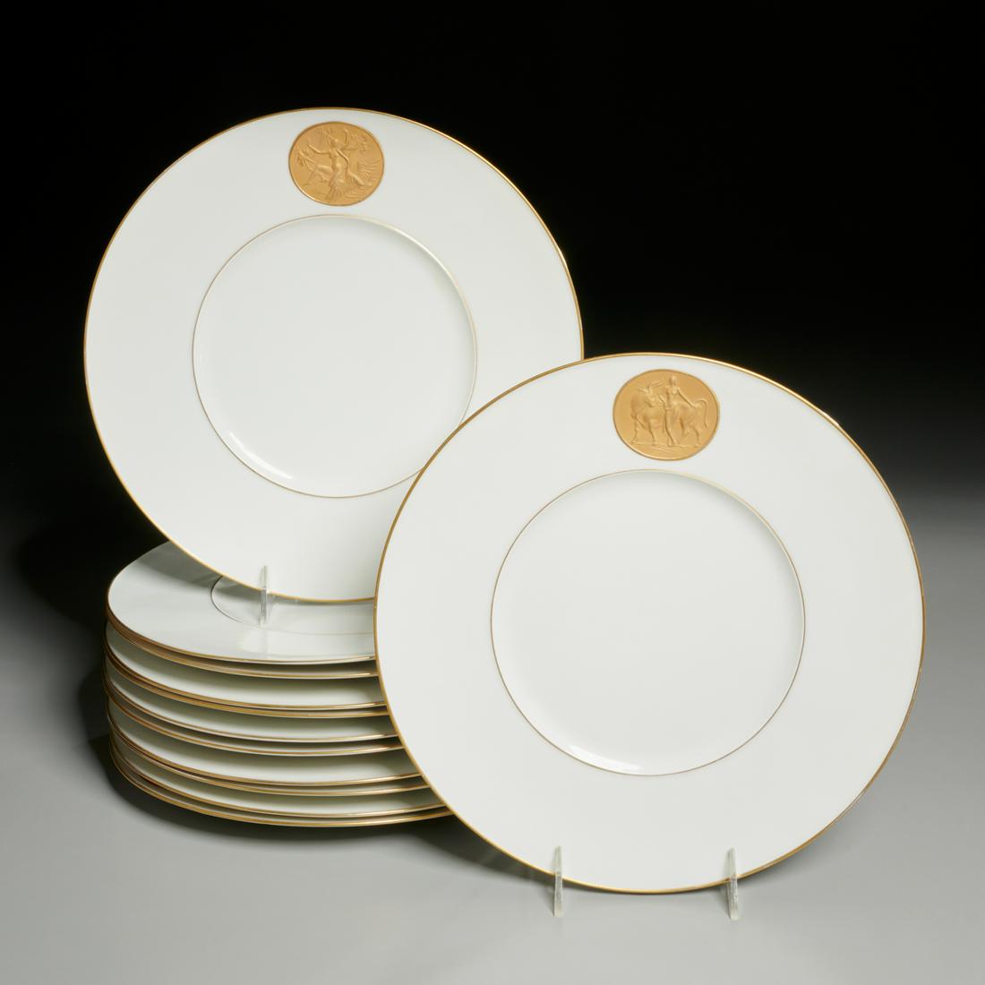 Kpm, (12) "arkadia Gold" Dinner Plates