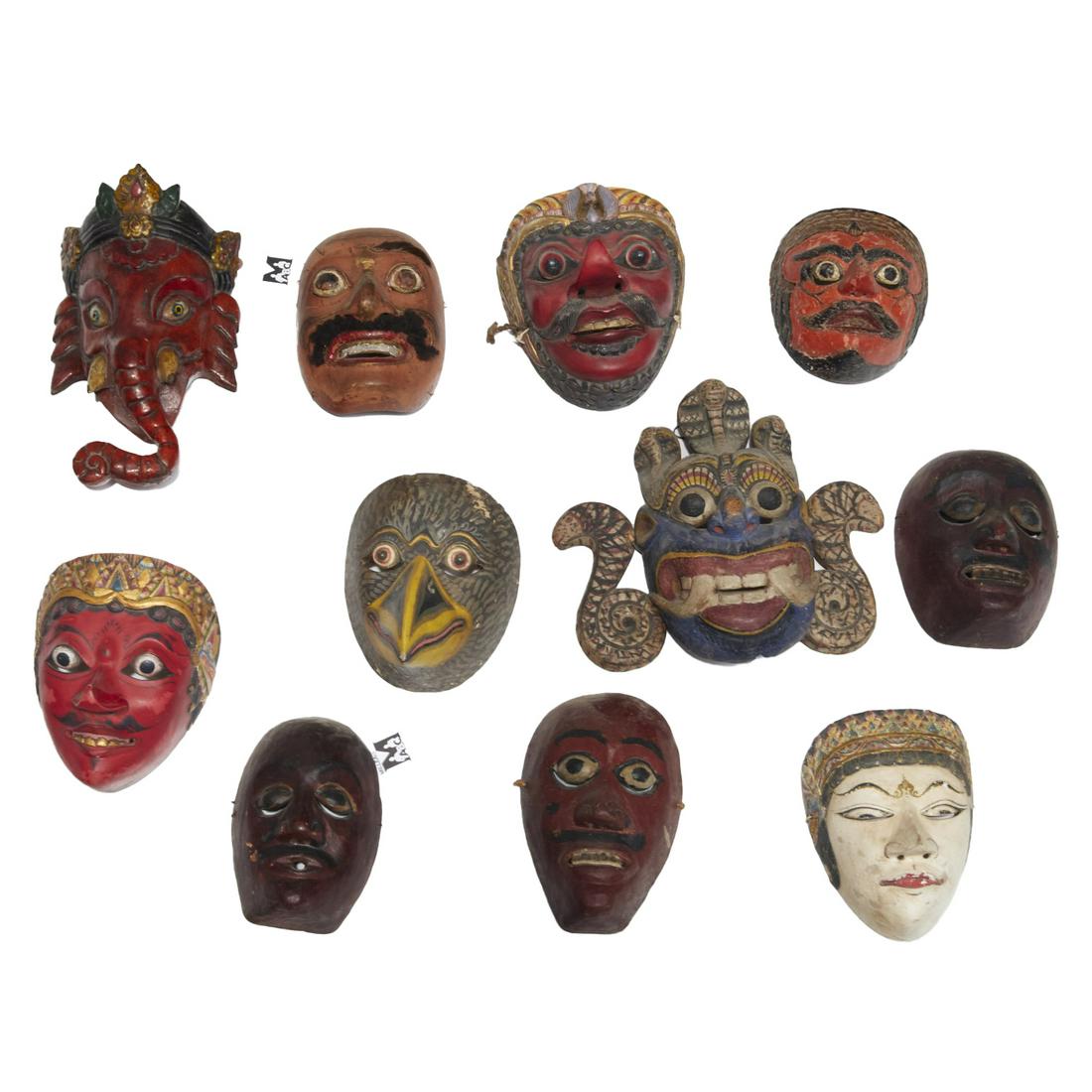 Collection Of (11) Vintage Southeast Asian Masks