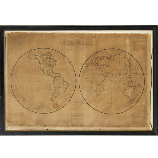 A. Dunsford, Hand Drawn World Map, 1859