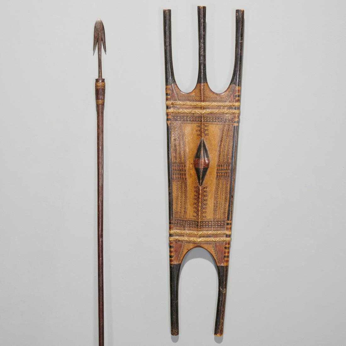 Philippine Kalinga Shield And Spear