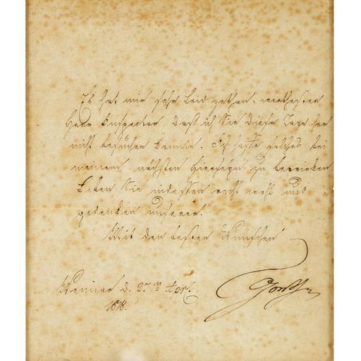 Johann Wolfgang Goethe, Autograph Letter, Signed