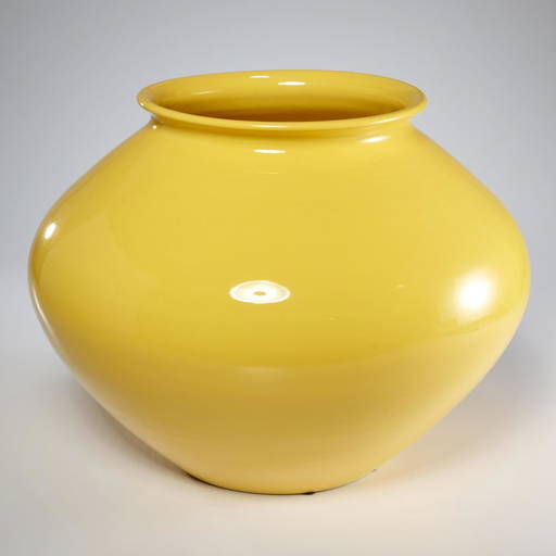 Large Bitossi Yellow Glazed Pottery Vase
