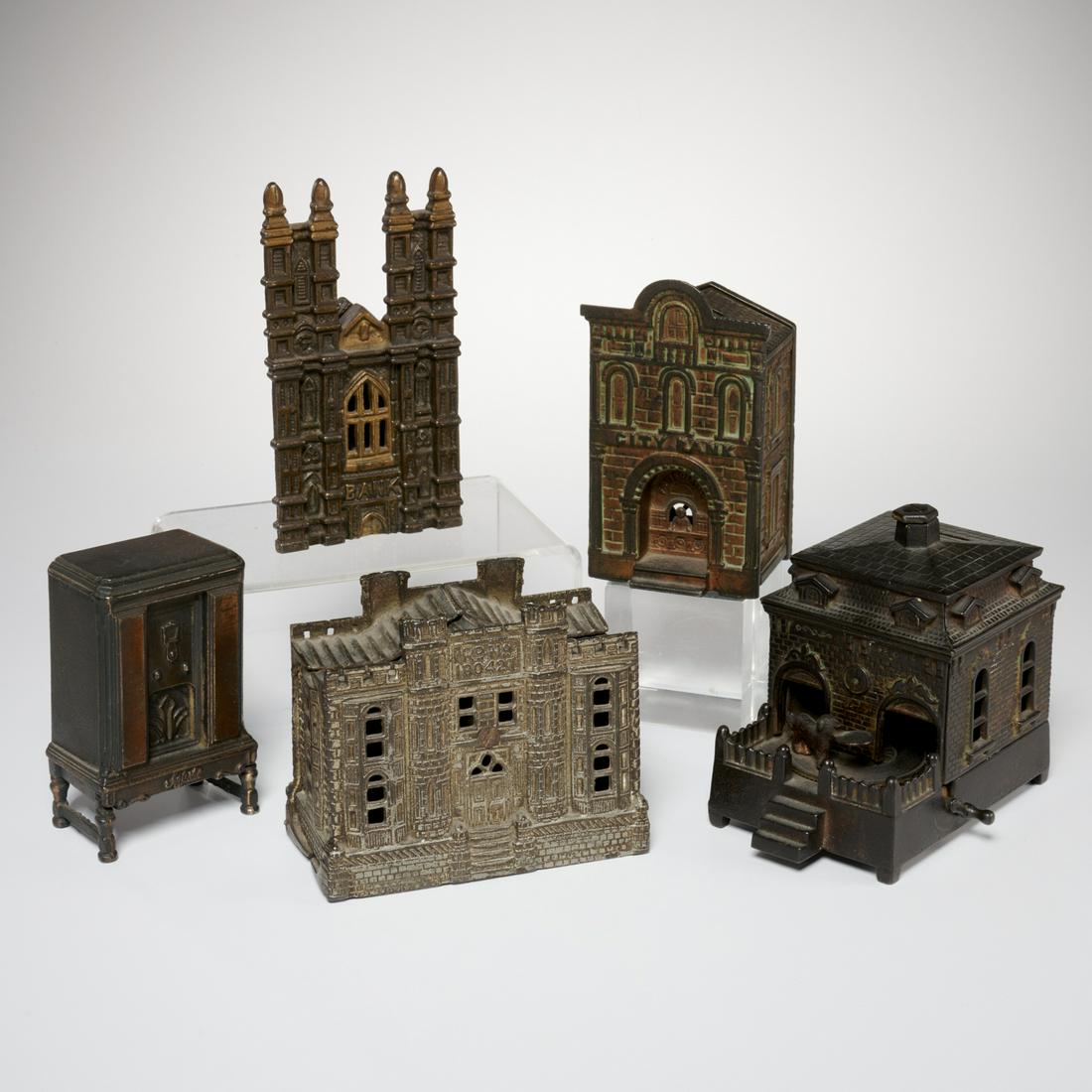 Collection Vintage Cast Iron Banks Auction