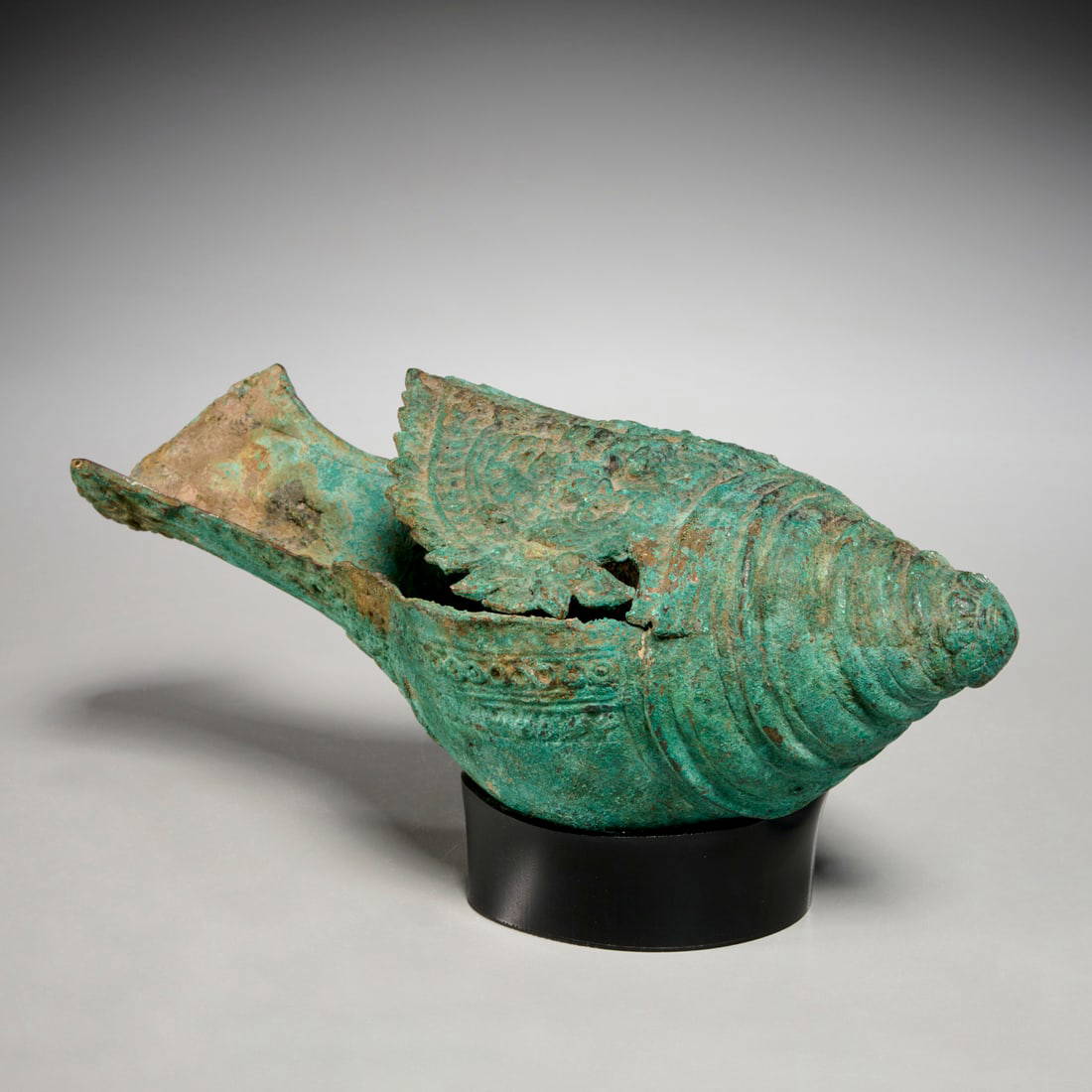 Khmer Bayon-style Bronze Conch Shell Auction