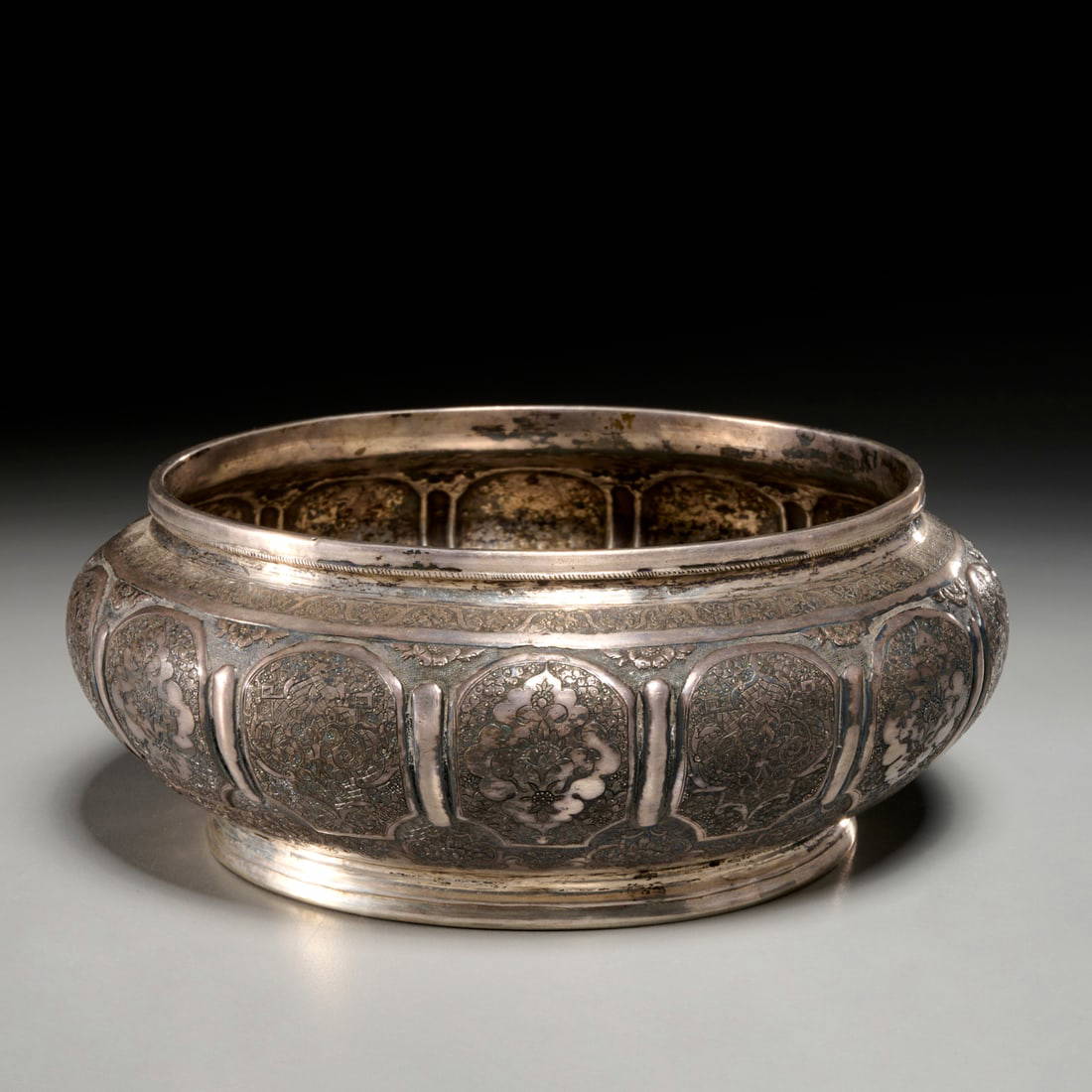 Persian Repousse Silver Bowl Auction