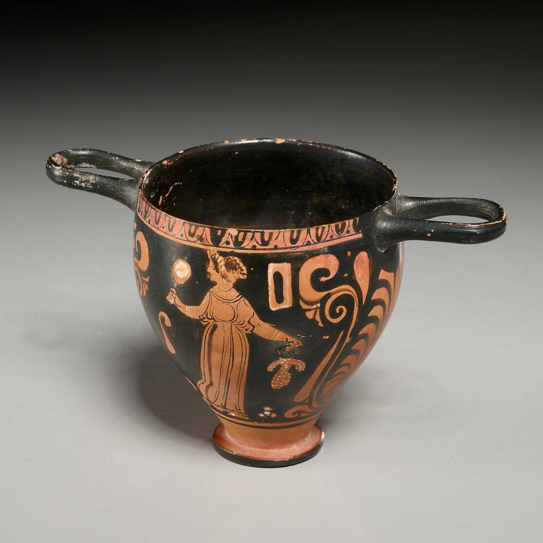 Apulian Etruscan Style Red-figured Skyphos Auction