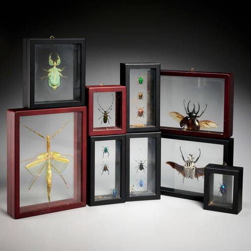 (9) Shadow Box Displays Of Insect Specimens