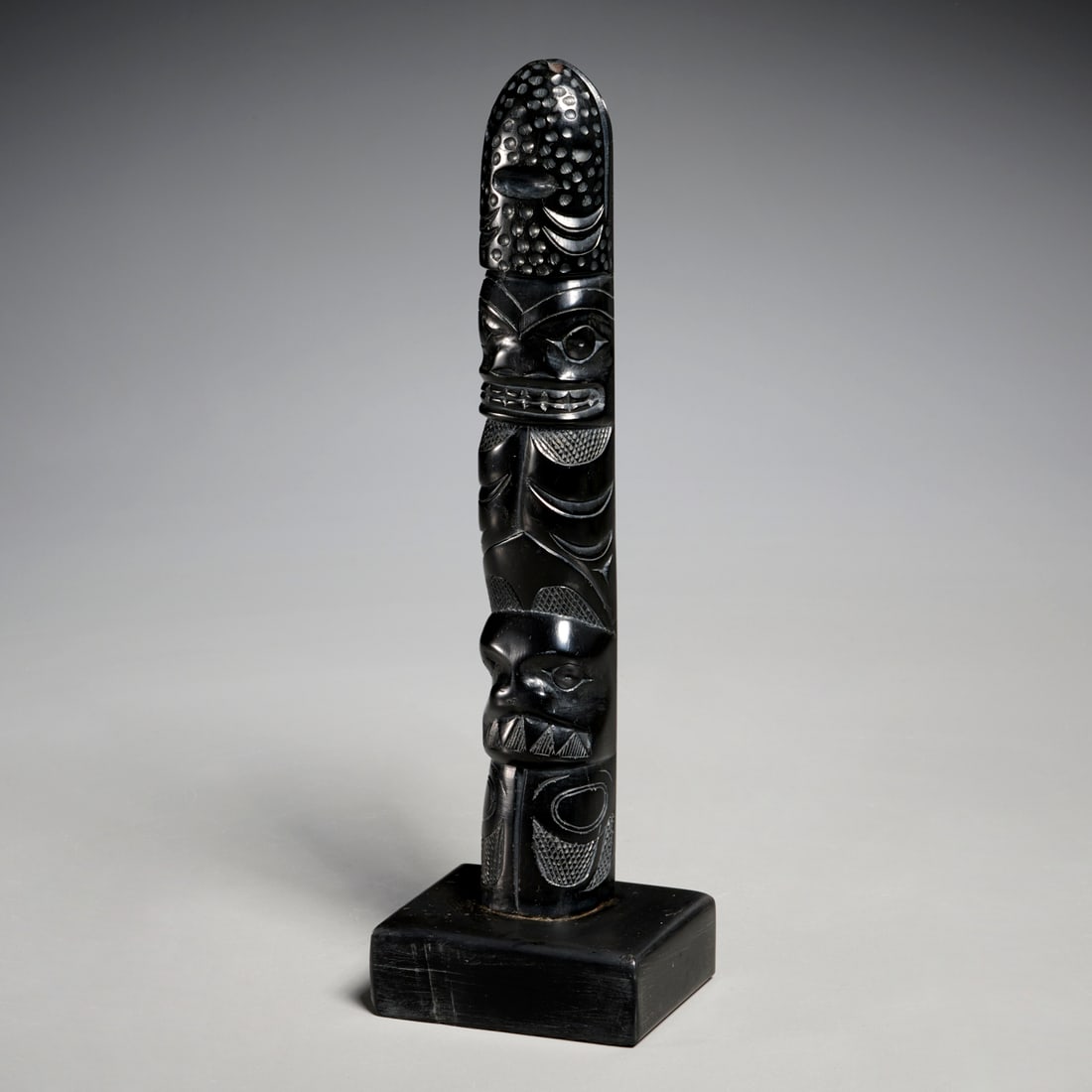 Haida Argillite Model Totem Pole Carving Auction