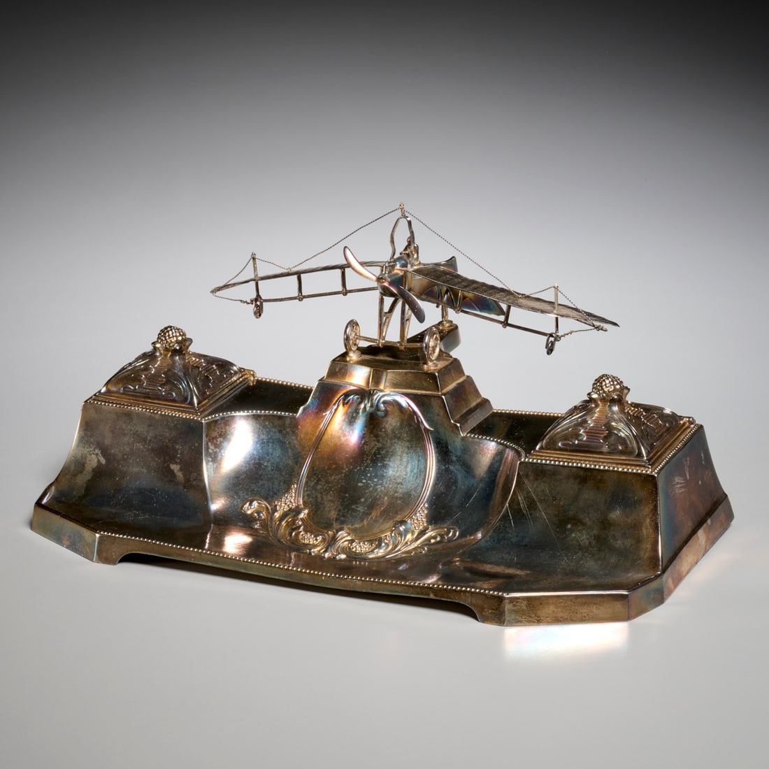 Rare Wmf Silver Plated Monoplane Inkwell Auction