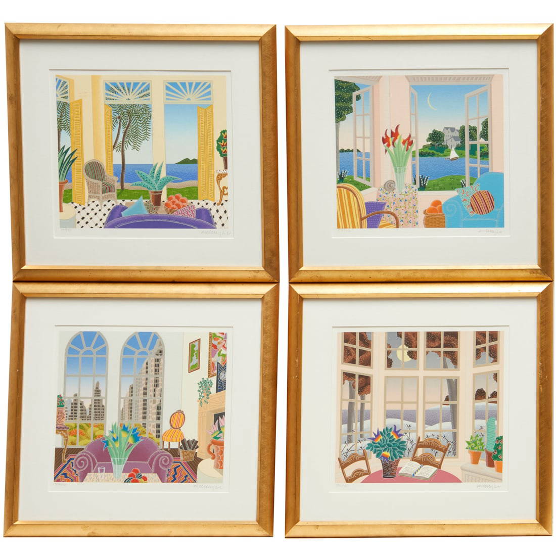 Thomas Mcknight, Set (4) Signed Serigraphs Auction