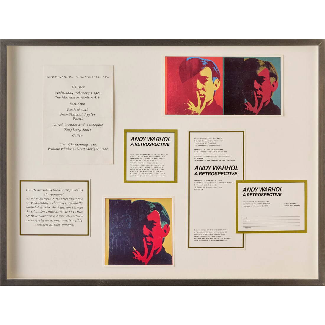 Andy Warhol Moma Retrospective Invitation, 1989 Auction