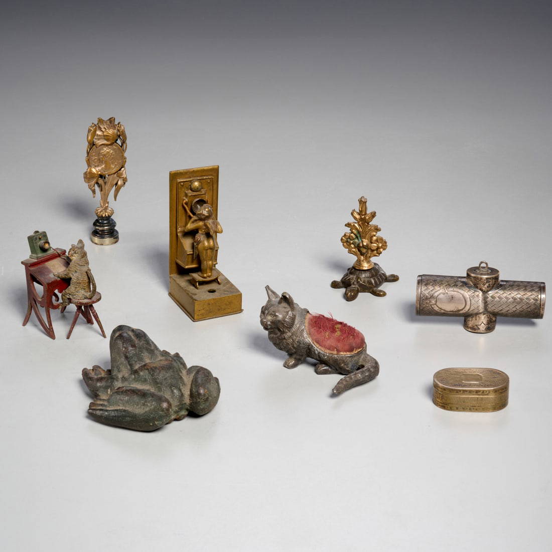 Group Vintage Metalware Miniature Novelties Auction