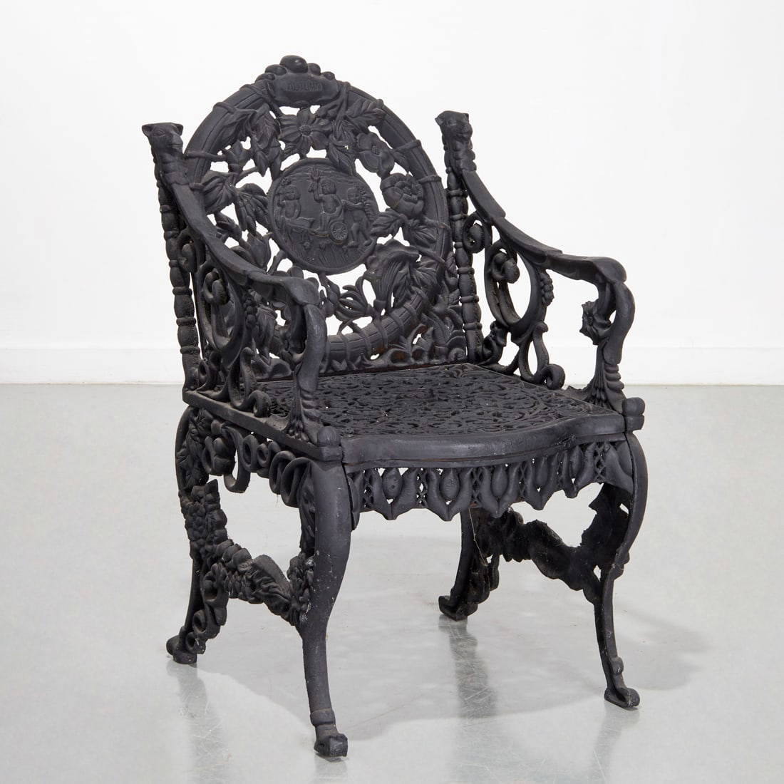 Victorian Style Cast Iron "autumn" Garden Chair Auction