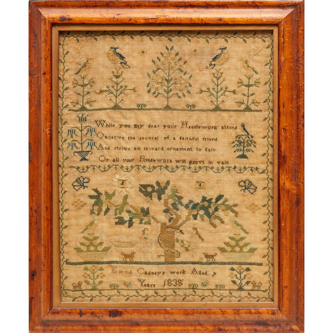 Early "adam & Eve" Needlework Sampler - Jul 16, 2025 | Millea Bros Ltd In Nj
