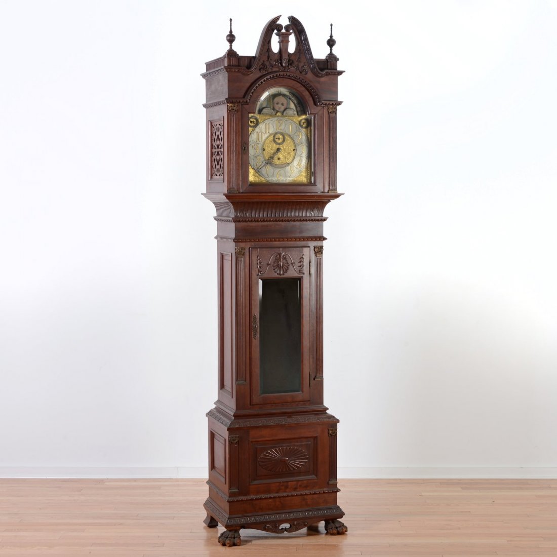 0246: Colonial Revival Carved Mahogany Tall Case Clock - Dec 01, 2007 ...