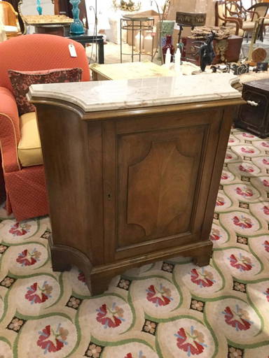 Baker Marble Top Side Cabinet