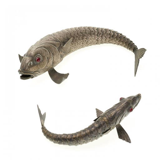 (2) Articulated Alpaca Alloy Koi Fish