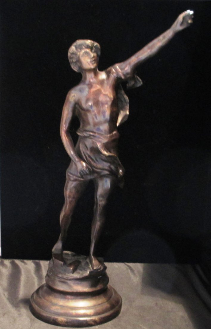 ROUSSEAU BRONZE STATUE OF MAN Rousseau Bronze Statue of