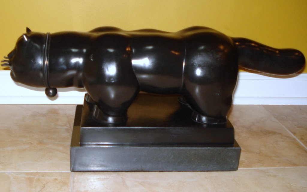 FERNANDO BOTERO BRONZE SCULPTURE OF CAT