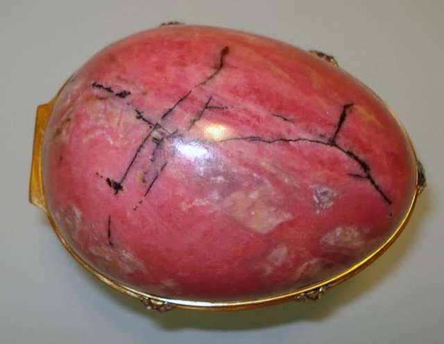 RUSSIAN SILVER RHODONITE STONE EGG