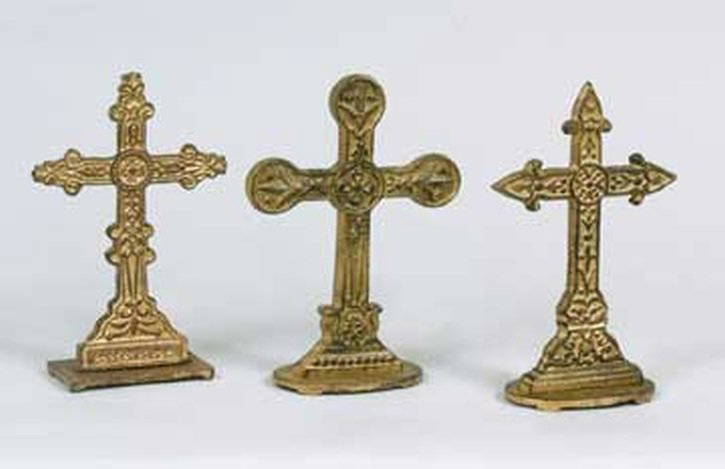 Set Of 3 Cast Iron Crosses