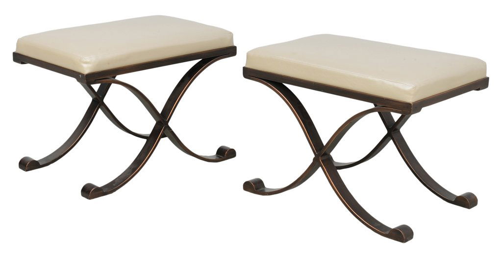 A PAIR OF KREISS LYON STOOLS 21st Century Very good con