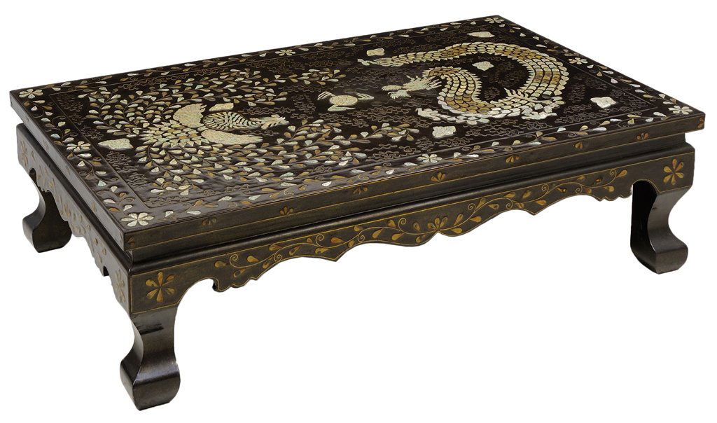 A KOREAN MOTHER-OF-PEARL AND TORTOISE SHELL INLAID LOW