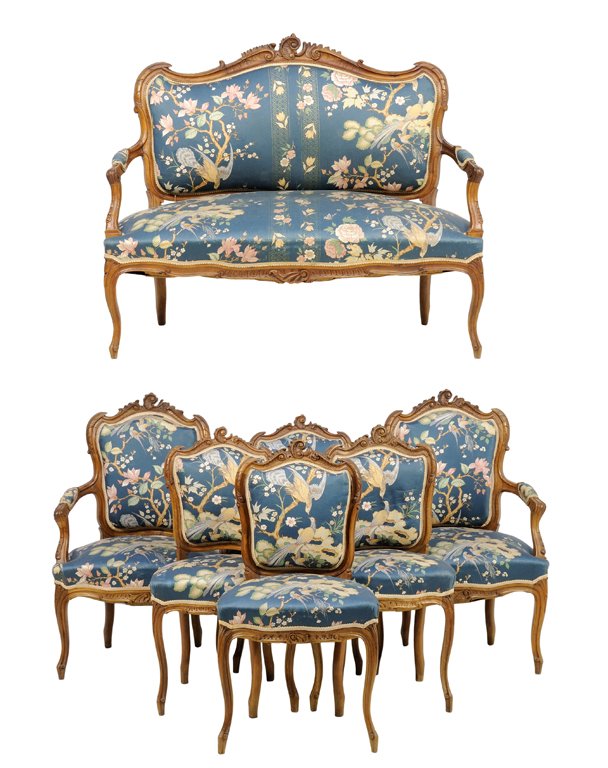 A FRENCH LOUIS XV STYLE UPHOLSTERED SALON SUITE - Jul 10, 2014 | Morton ...