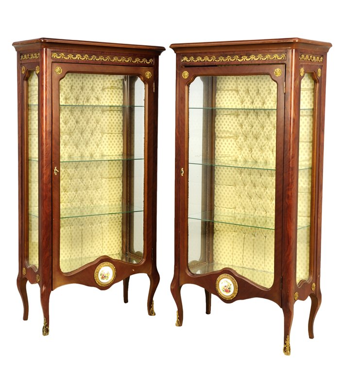 A PAIR OF FRENCH TRANSITIONAL STYLE GILT METAL MOUNTED