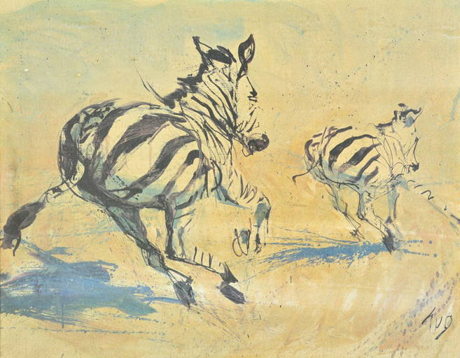 Fritz Rudolf Hug, (swiss, 1921 1989), Zebras, Offset