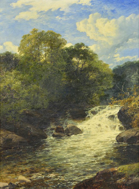 JOHN BRANDON SMITH, (English, 1848-1884), Waterfall