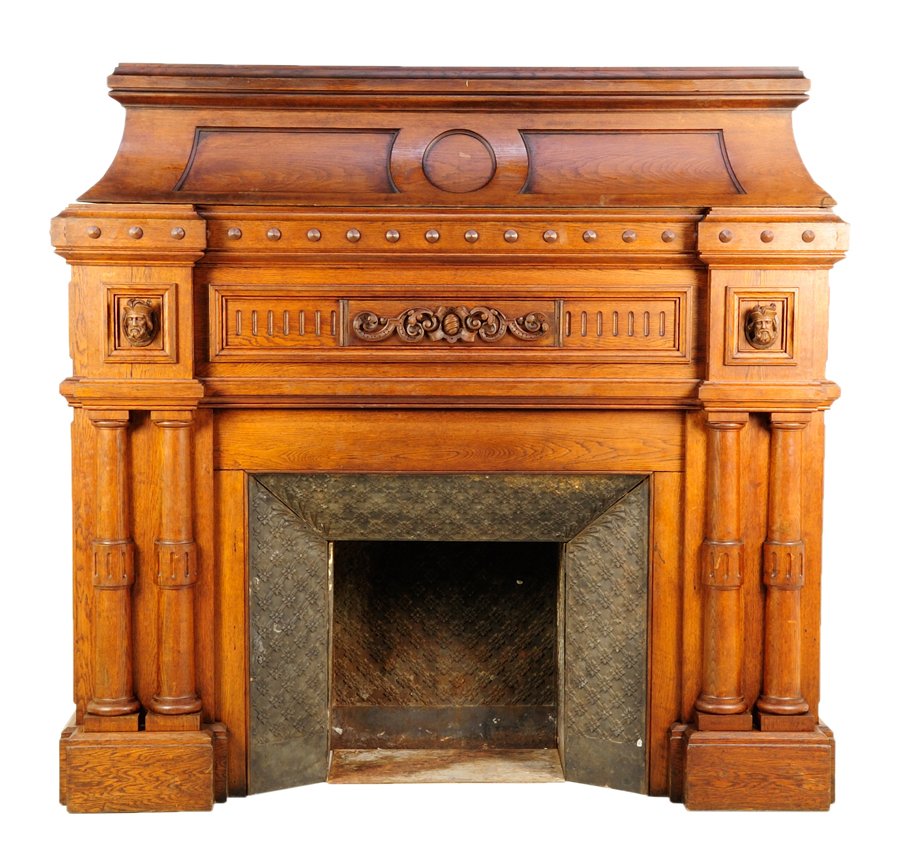 A FRENCH NEOCLASSICAL STYLE FIREPLACE SURROUND