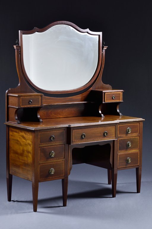 AN EDWARDIAN VANITY WITH MIRROR